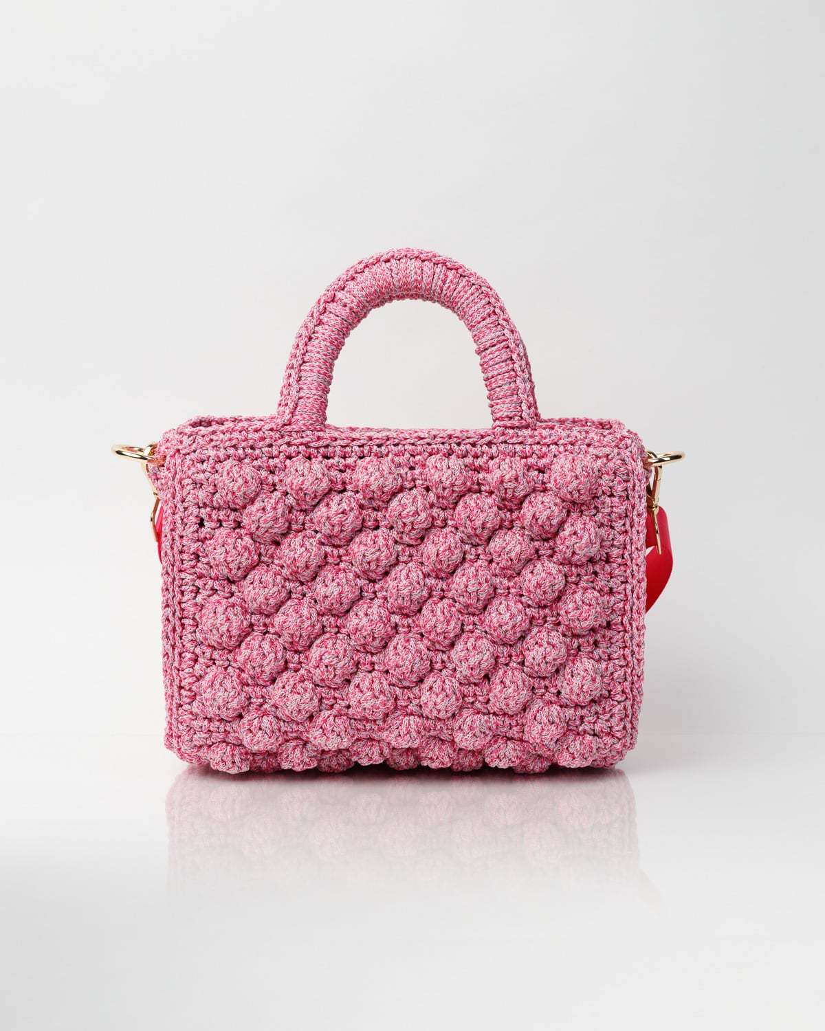 Alma Multicolour Pink Crochet Tote Crossbody Bag - Miss Polyplexi