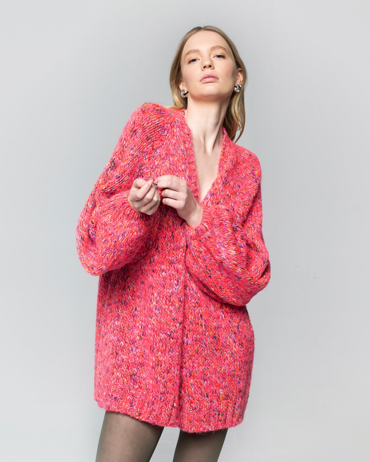Sabine Fuchsia Knitted Cardigan - Miss Polyplexi