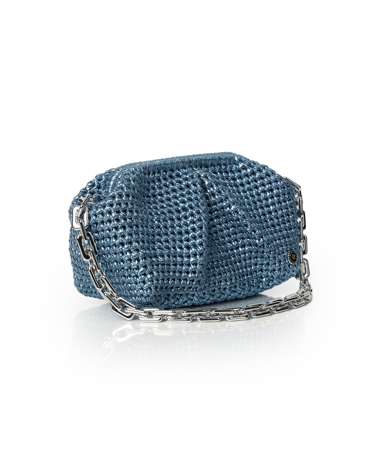 Basilica Metallic Raf Blue Crochet Shoulder Bag - Miss Polyplexi