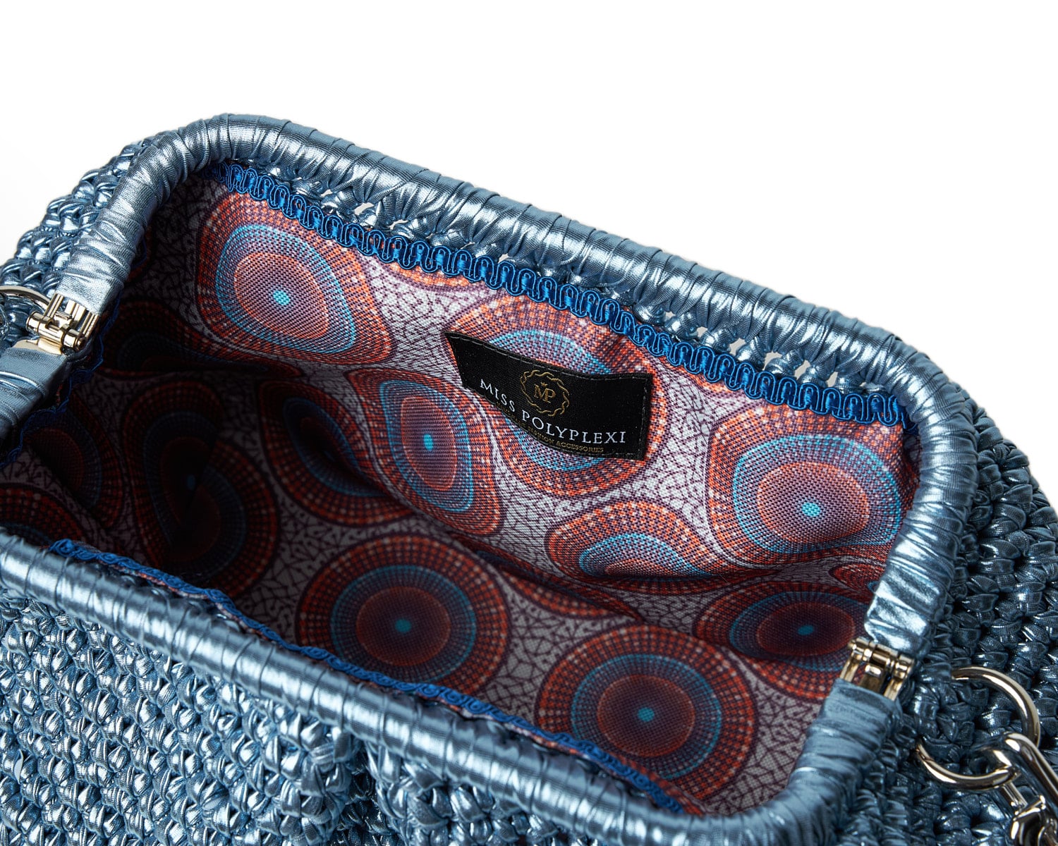 Basilica Metallic Raf Blue Crochet Shoulder Bag - Miss Polyplexi