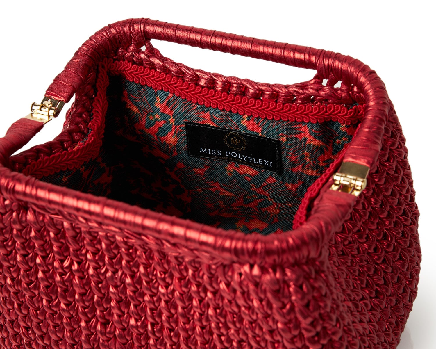 Cartagena Metallic Red Crochet Clutch - Miss Polyplexi