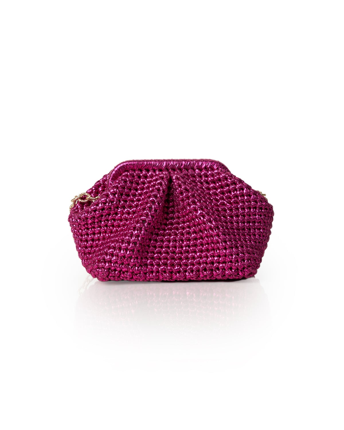 Micro Basilica Metallic Fuchsia Crochet Shoulder Bag - Miss Polyplexi