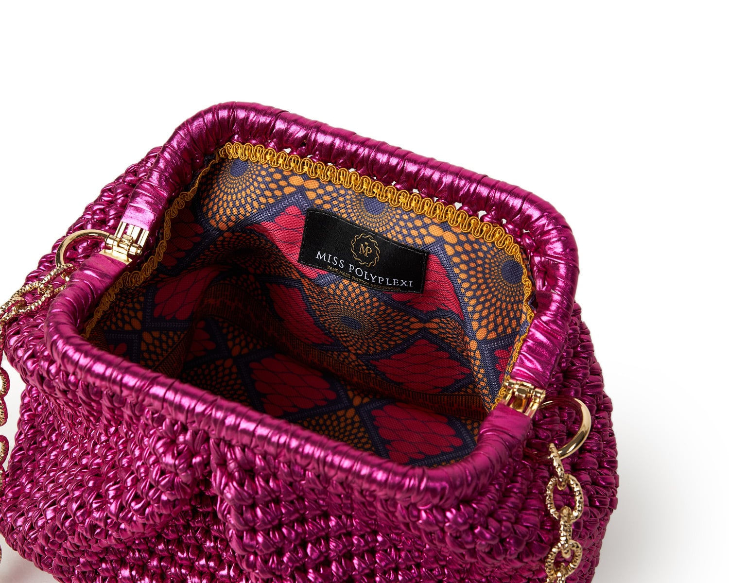Micro Basilica Metallic Fuchsia Crochet Shoulder Bag - Miss Polyplexi