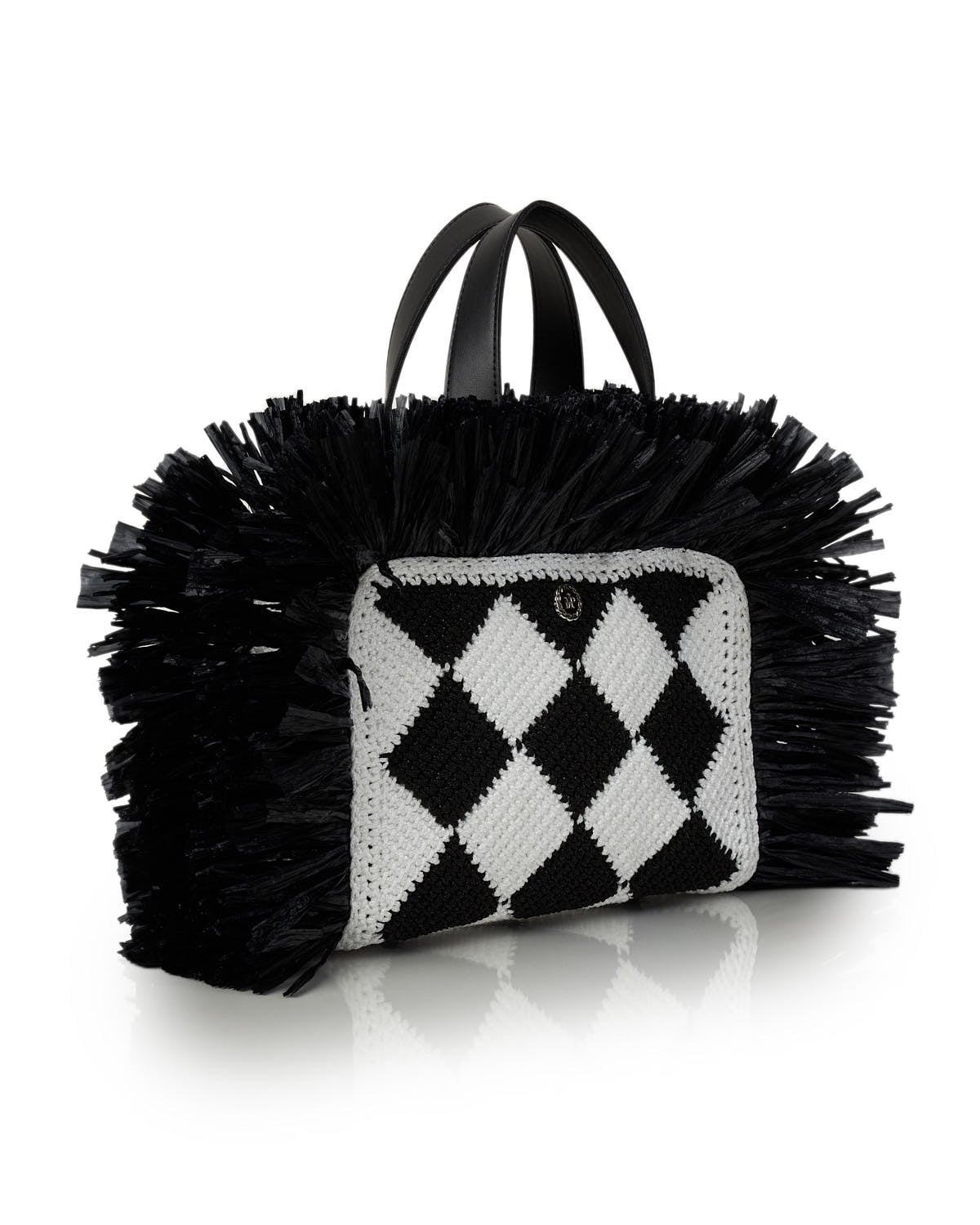Modena Black White Crochet Tote Bag - Miss Polyplexi