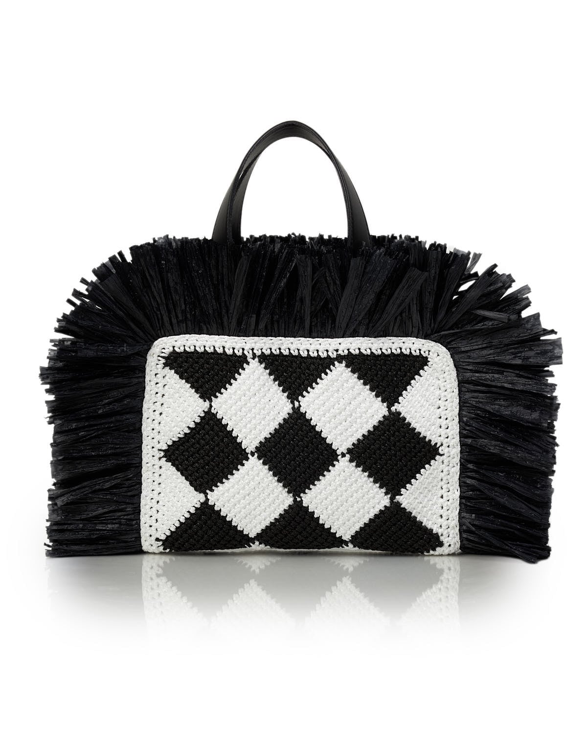 Modena Black White Crochet Tote Bag - Miss Polyplexi