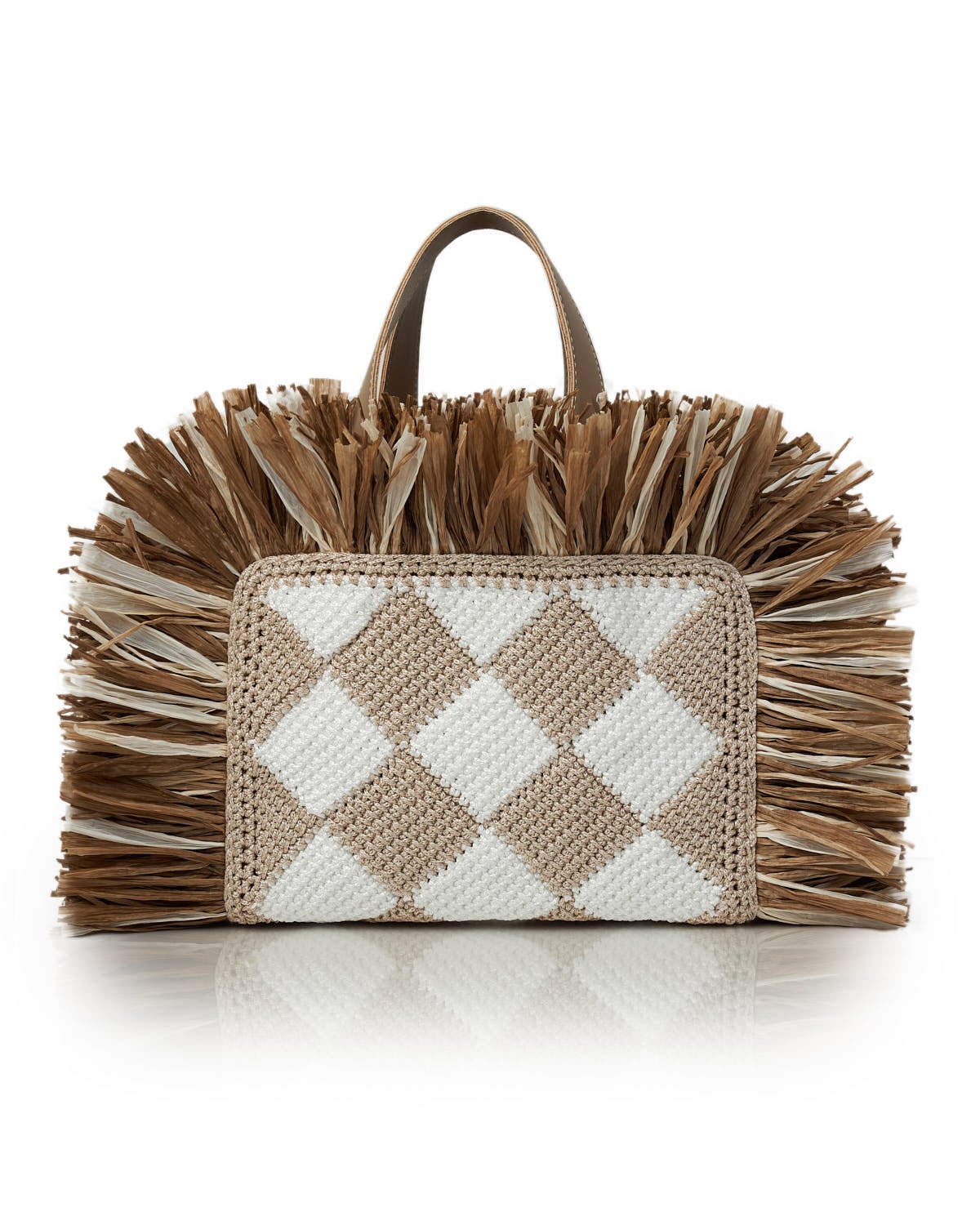 Modena White Beige Crochet Tote Bag - Miss Polyplexi